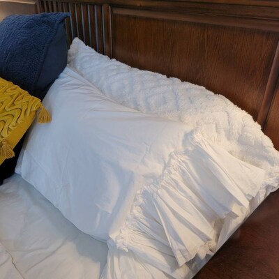 Ruffled Pillow Cases Ruffled Shams Pillow Cases Farmhouse Linens Pillow ...