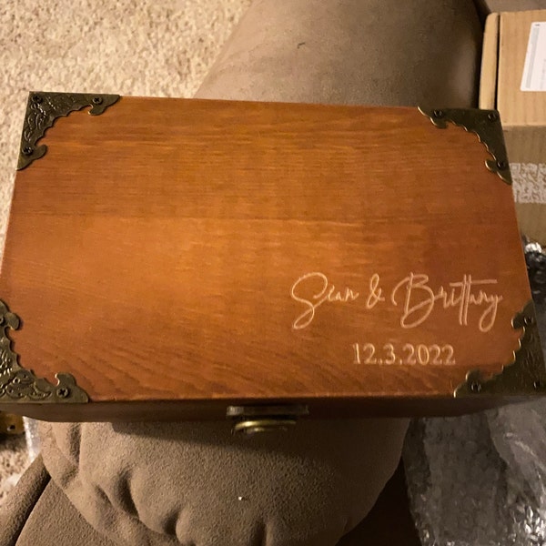 Personalized Wooden Gift Box With Lock & Key , Engraved Wood Jewelry ...