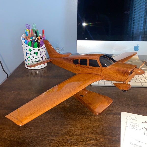 PA-28 Piper Archer Cherokee 180 Airplane Private Plane Handcrafted Wood ...