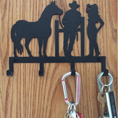 Cowboy Cowgirl Horse Western Key Holder - Etsy