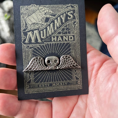 Deaths Head 3D Antique Nickel Pin, 17th Century New England Tombstone ...