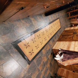 Early American Floorcloth. Primitive Floor Cloth. Folk Art Area Rug ...