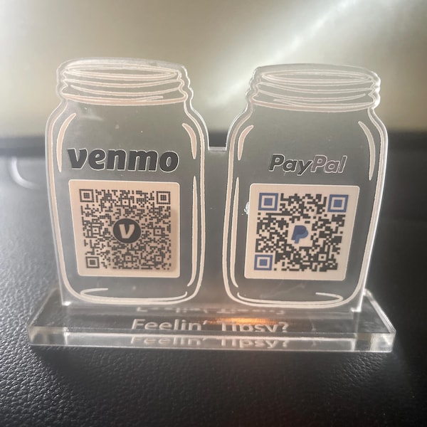 Virtual Tip Jar Sign - Mini QR Code Sign - Feeling Tipsy? - Frosted Acrylic - Etsy
