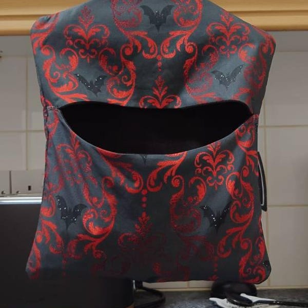 Gothic Bat Fabric Art Deco Fabric Vampire Fabric Gothic Fabric Red and ...