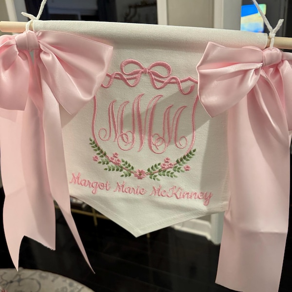 Custom Baby Banner for Hospital Door Sign & Nursery, Monogram Baby ...