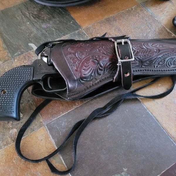 Cowboy Western Fast Draw Leather Holster Fits Colt SAA 1873 Ruger ...