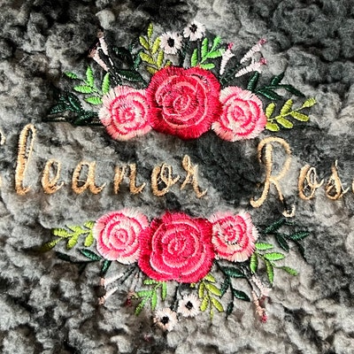 Flower Split Frame Machine Embroidery Design, Red Roses Floral ...