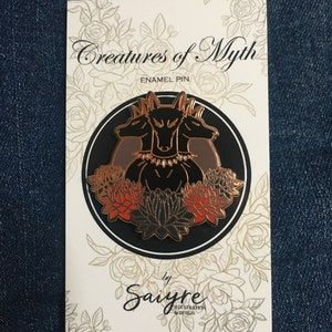 Cerberus Hard Enamel Pin Greek Collection Unique Fantasy Mythology Art ...
