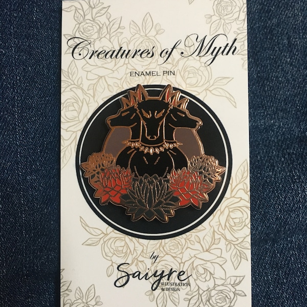 Cerberus Hard Enamel Pin | Greek Collection | Three Headed Dog ...
