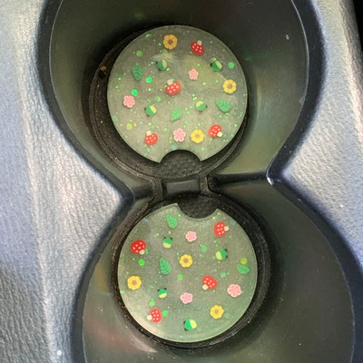 Cottagecore Car Coasters, Cute Car Coaster, Car Coaster Set of 2 ...