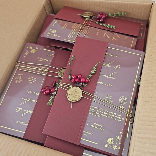 Acrylic Wedding Invitation Quinceanera Invitation, Elegant Royal Blue ...