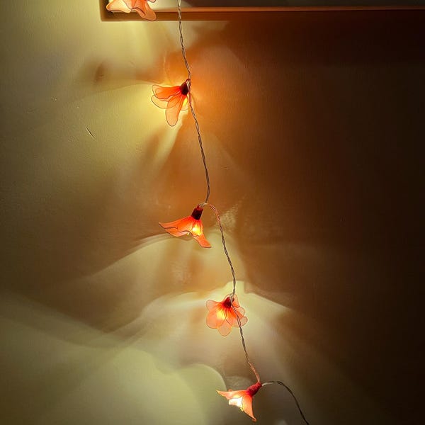 Pink Lily Fairy Lights – Romantic Bedroom and Balcony String Lights ...