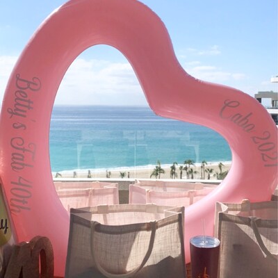 Customized or Personalized Heart Pool Float, Engagement Ring Float ...