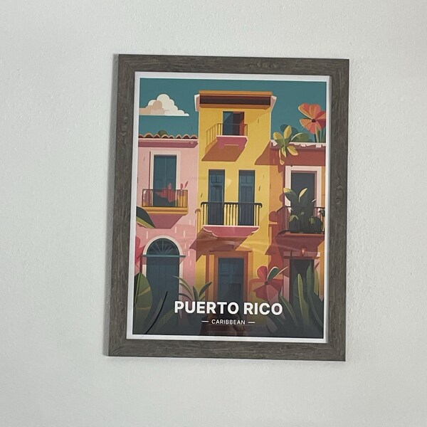 Puerto Rico Travel Poster, Mid-century Modern Wall Art, Maximalist ...