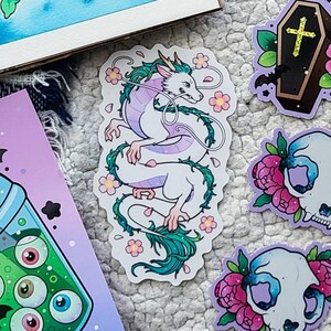 CLEAR STICKER 5 Anime Dragon With Sakura Cherry Blossoms by Michelle ...