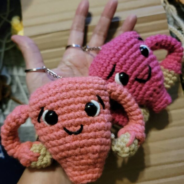 Crochet Pattern Uterus Model Keychain, Crochet Uterus, Amigurumi Uterus ...