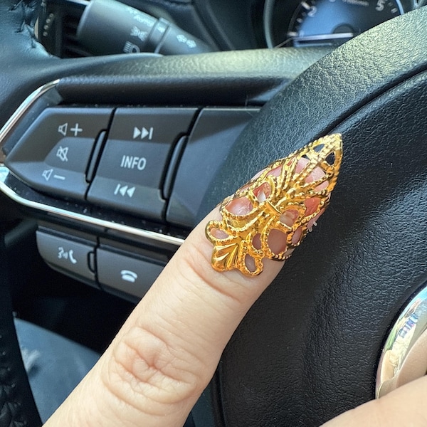 Gold Claw Ring, Nail Ring Claw, Finger Nail Armor, Wudu Press on Nails ...