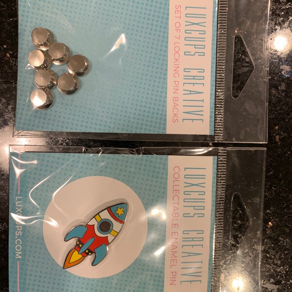Bright Retro Rocket Enamel Pin - Hard Enamel Pin Cloisonné Spaceship ...