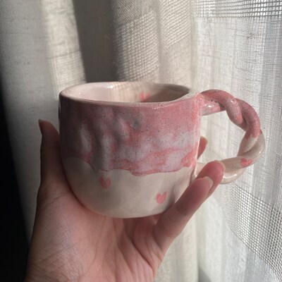 Tulip Garden Heart Shaped Mug - Etsy UK