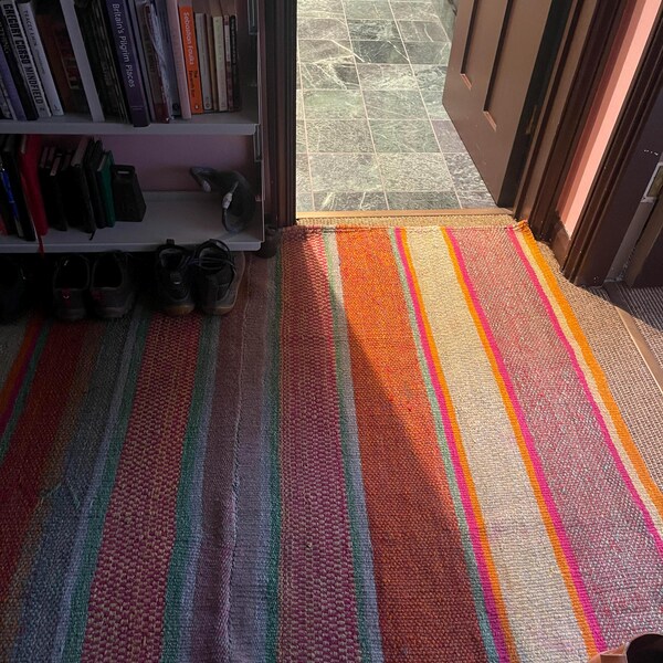 Amazing Peruvian Rug - Art Carpet - Colorful Blanket - Handmade Wool ...