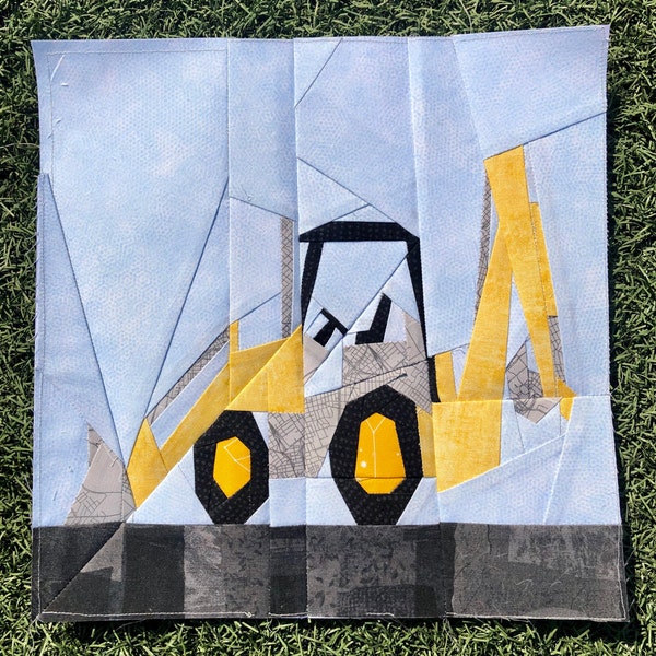 Backhoe Construction Tractor Paper Pieced Quilt Block Pattern - Etsy