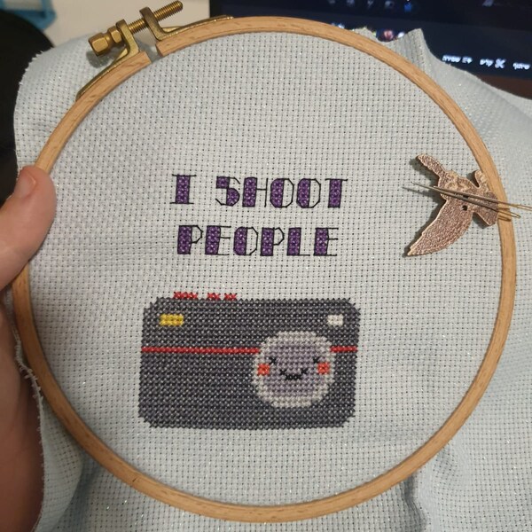 I Shoot People: Cute Camera Cross-stitch Pattern - Etsy