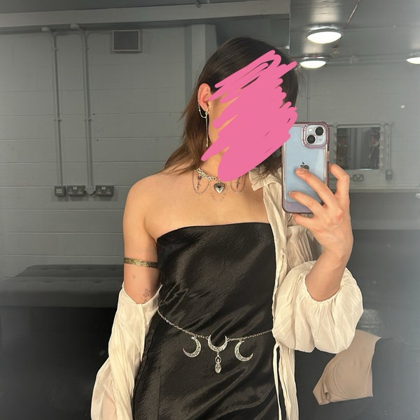 Silver Moon & Stars Belt, Witch Chain Belt, Halloween Costume Jewellery ...