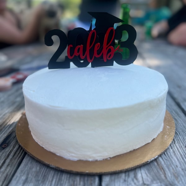 Graduation Cake Topper, Personalized Cake Topper, 2024 Grad Party Decor ...