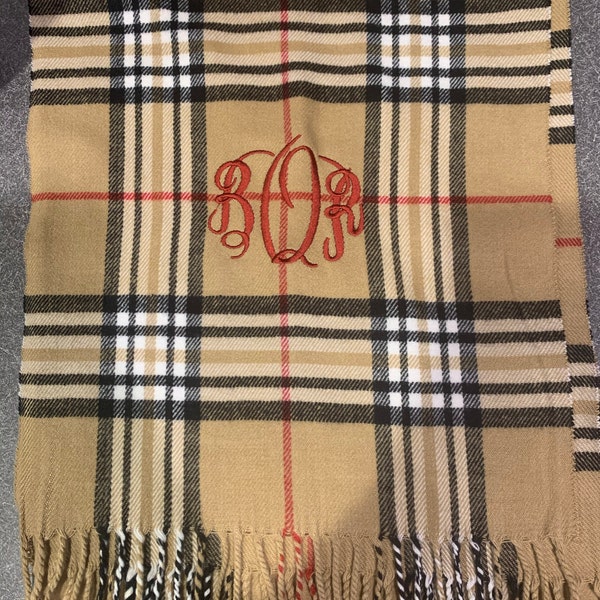 Monogrammed Plaid Scarves - Gift for Her - Etsy