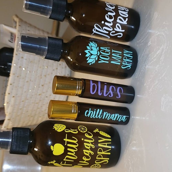 Custom Spray Bottle Labels, 2 Oz, 4 Oz, 8 Oz Spray Bottle Labels ...