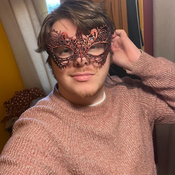 VALENTINES Red SPARKLE Venetian Eye MASK Glitter Veil Mask Masquerade ...