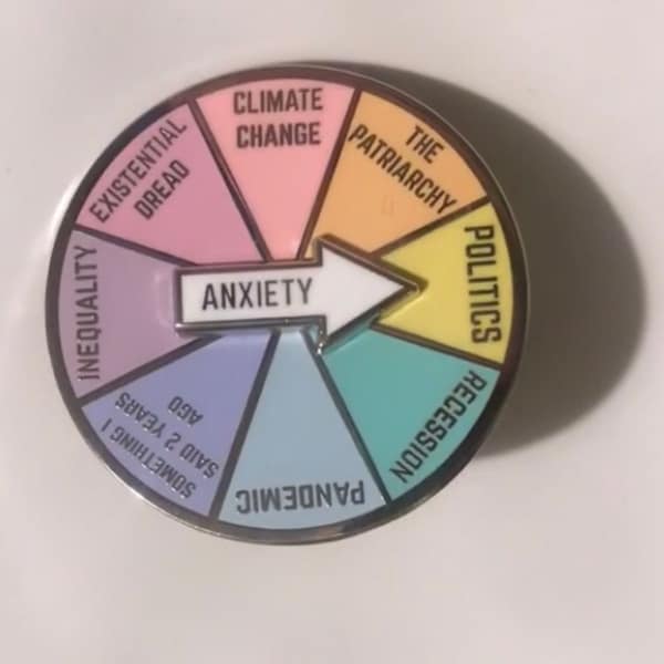 Anxiety Spinner Pin Badge - Mental Health Gifts - Enamel Pin - Lapel ...