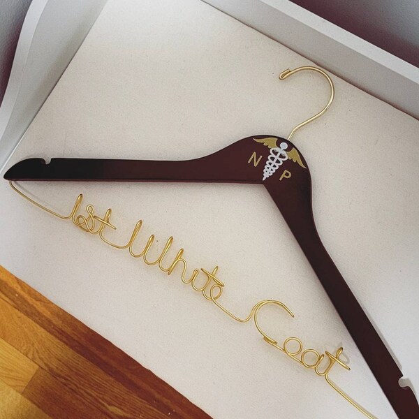 1st White Coat, Personalized Nurse Practitioner Hanger, New Graduate or ...