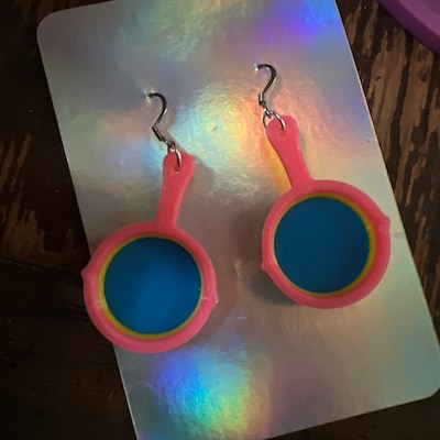 Pan Pansexual Pride Earrings, Fun Queer Dangle Earring Set, Frying Pans ...