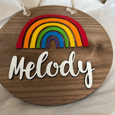 Personalized Rainbow Name Sign Rainbow Baby Nursery or Kids Room Decor ...