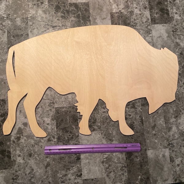 Buffalo Bison Shape - Laser Cut Unfinished Wood Cutout Craft Shapes - Etsy