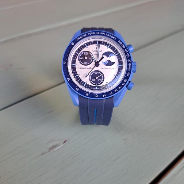 Moonswatch Strap High Quality Turquoise Blue Nylon | Omega X Swatch ...