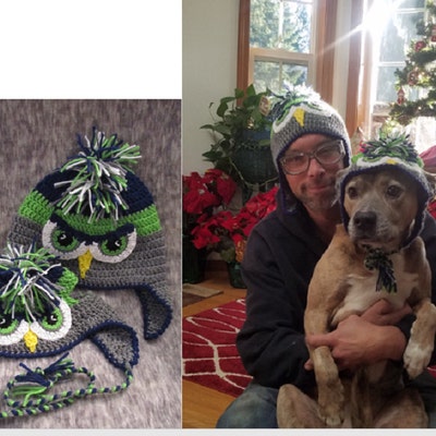 Crochet Mr or Mrs Seahawk Hats Mohawk or Ponytails Baby to Adult Sizes ...