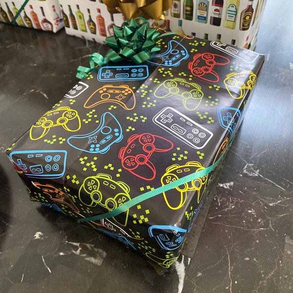 Gamer Gift Wrap - Wrapping Paper for Boys, Video Game Gifts for Him ...