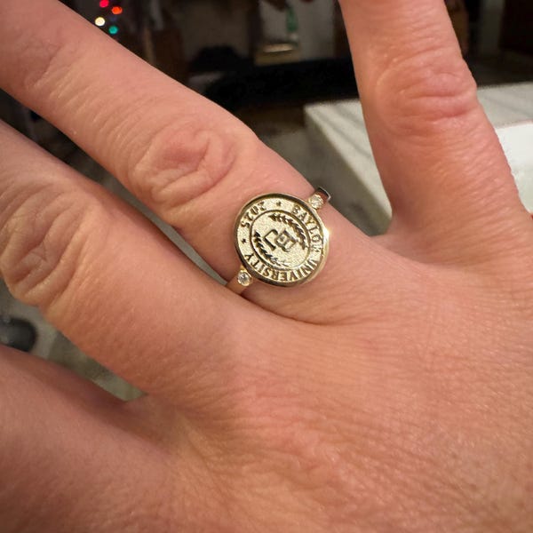 Solid Gold Diamond College Class Rings, Women's Class Ring, Gold ...