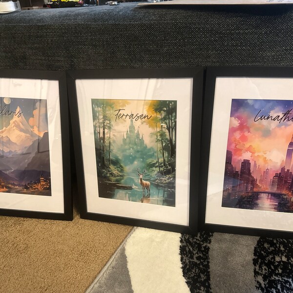 Maasverse World Art Prints: Velaris, Terrasen, Lunathion (digital ...