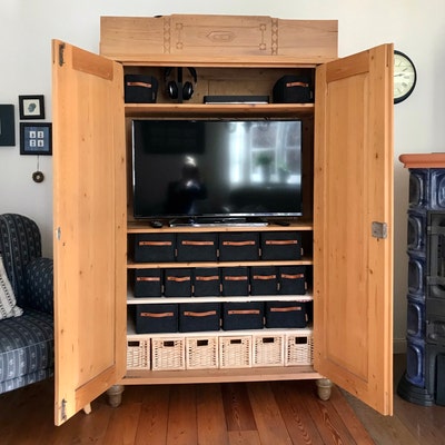 CD Box With Leather Handle, Felt Basket, CD Storage, Minimalist ...