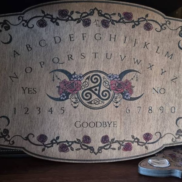 Sigil of Lucifer Ouija Board, Red Wooden Spirit Planchette for ...