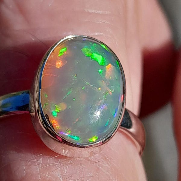 Honeycomb Opal Cabochon, AAA+ Natural Ethiopian Opal Cabochon, Oval Shape Rainbow Fire Opal ...