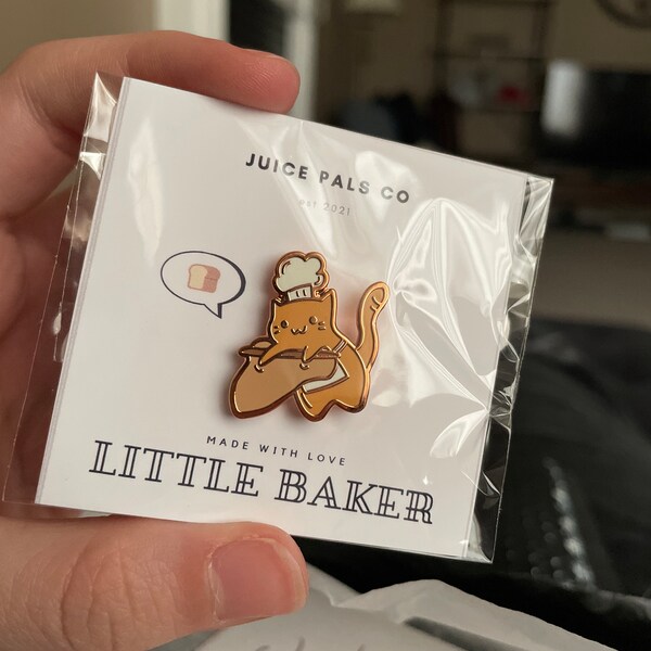 Cute Cat Keychain, Acrylic Epoxy Keychain, Baker Cat, Orange Cat, Black ...