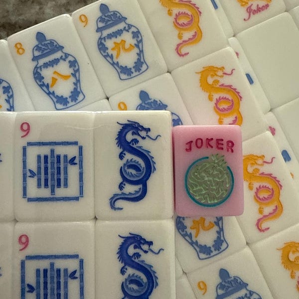 Pastel Chinoiserie Mahjong Mat, Garden Party Neoprene Mahjongg Mat ...