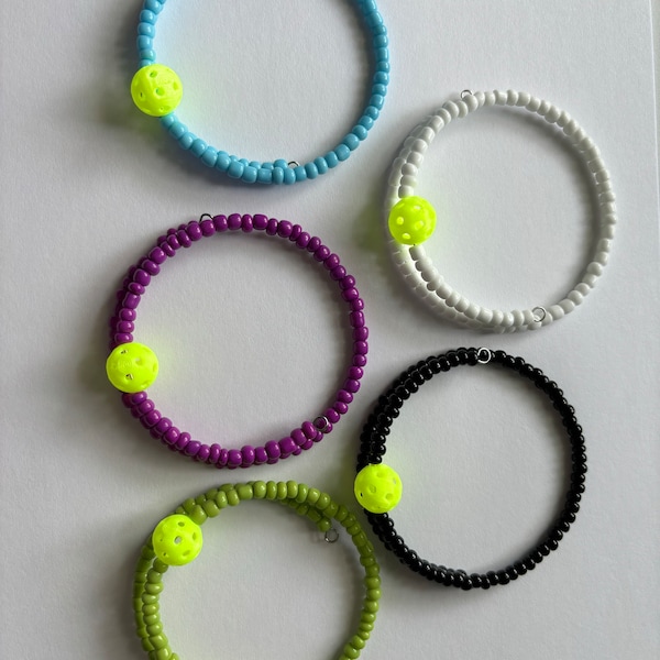 Mini Pickleball Beads, 24 Green or Yellow Size 12mm, Pickleball Charms ...