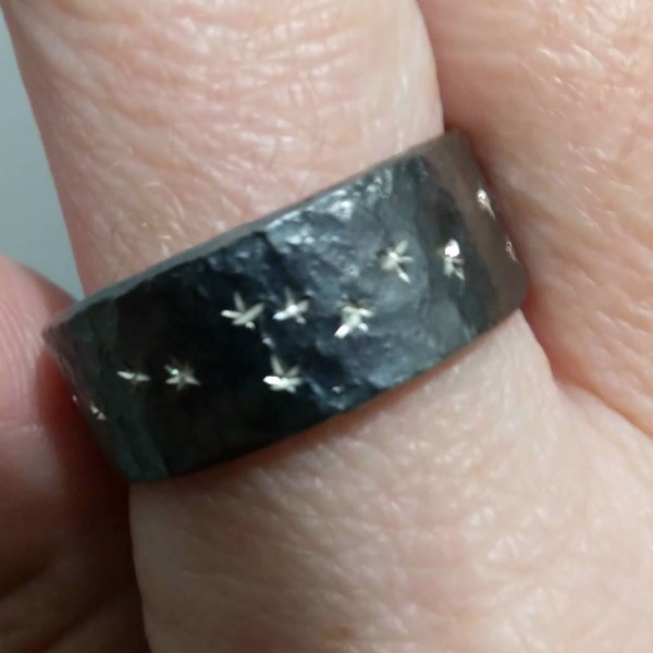 Sterling Silver Constellation Ring, Stars Ring, Night Sky Wedding Ring ...