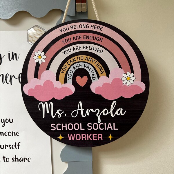 School Social Worker Office Sign, Social Worker Door Hanger ...