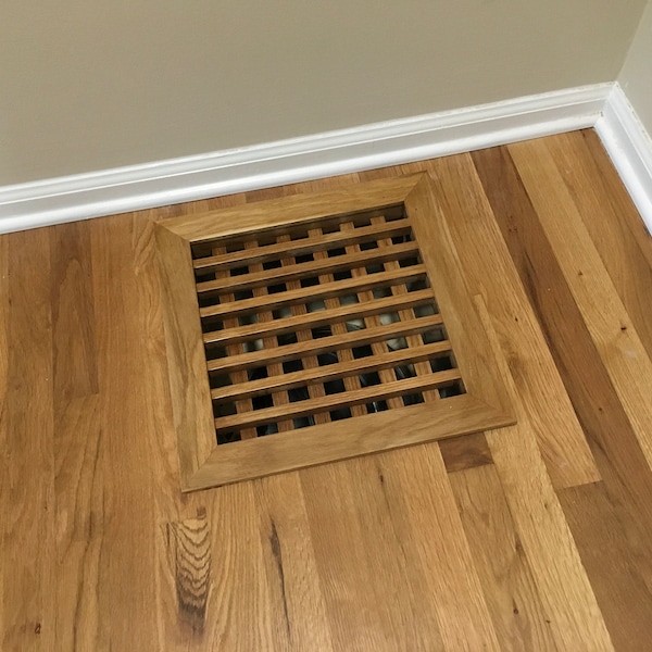 Custom Made to Your Size Large TRIMMED WOOD Floor Grate Wall Register ...